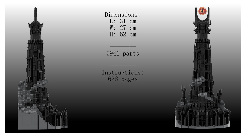 Lego Moc Lotr Barad Dûr By Mielus Rebrickable Build With Lego