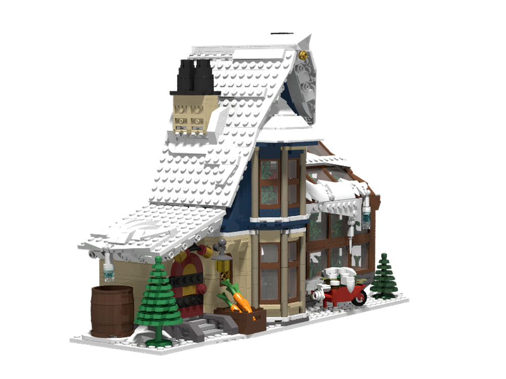 Lego Moc Winter Village Greenhouse By Brickjoynt Rebrickable Build