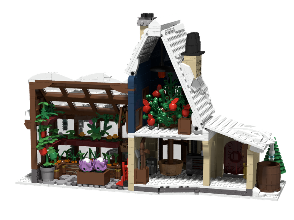 Lego Moc Winter Village Greenhouse By Brickjoynt Rebrickable Build