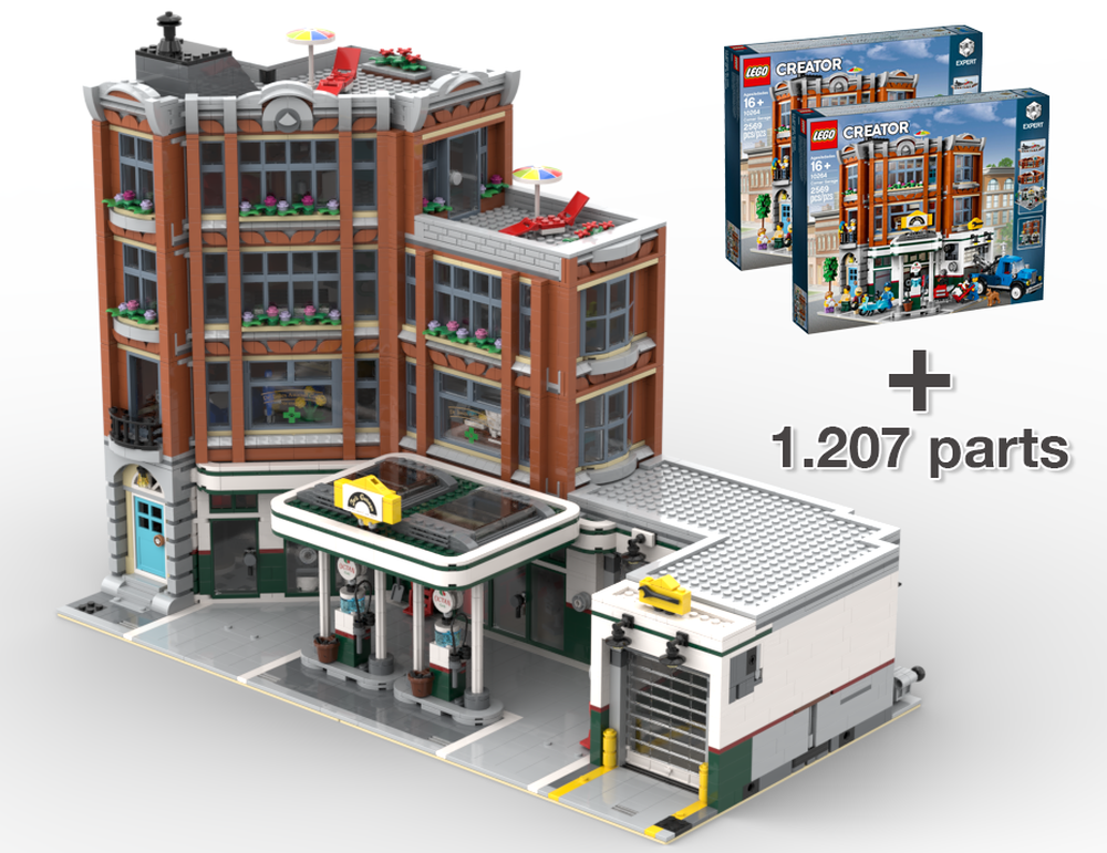 LEGO MOC 10264 - Big (Corner) Garage by pimpdabricks | Rebrickable - Build with LEGO