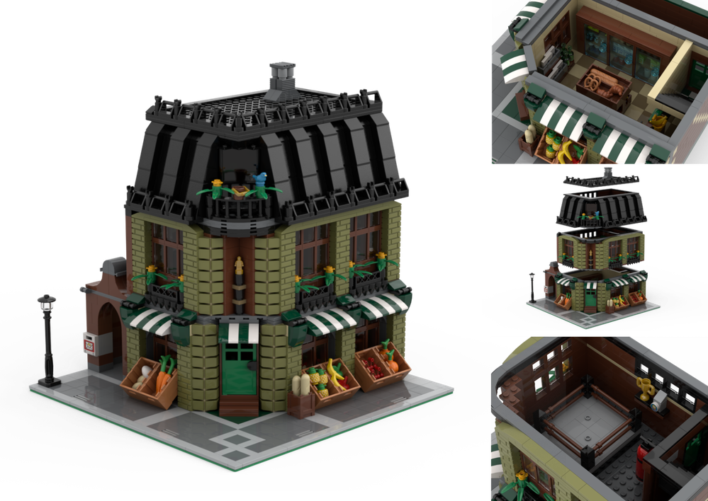 LEGO MOC Grocery on the Corner - Modular Building by MakeorBrick ...
