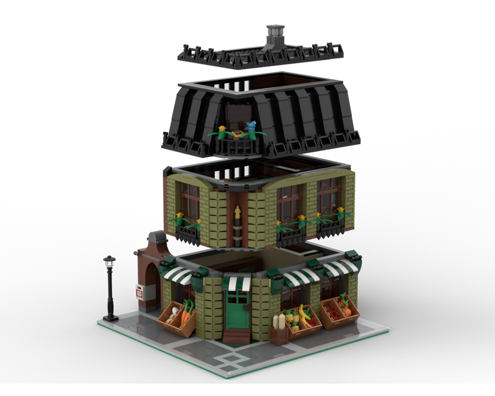 LEGO MOC Grocery on the Corner - Modular Building by MakeorBrick ...