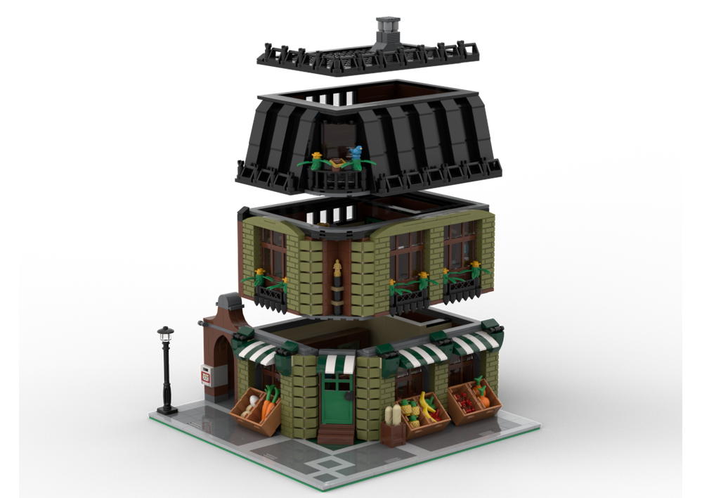 LEGO MOC Grocery on the Corner - Modular Building by MakeorBrick ...