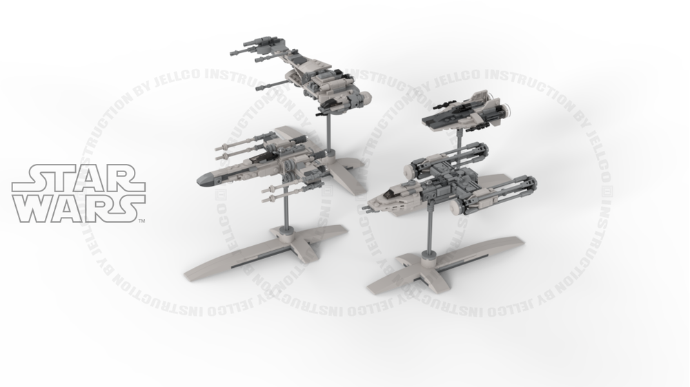 Lego Moc Mini Size Rebel Starfighters Monochrome Edition V20 By