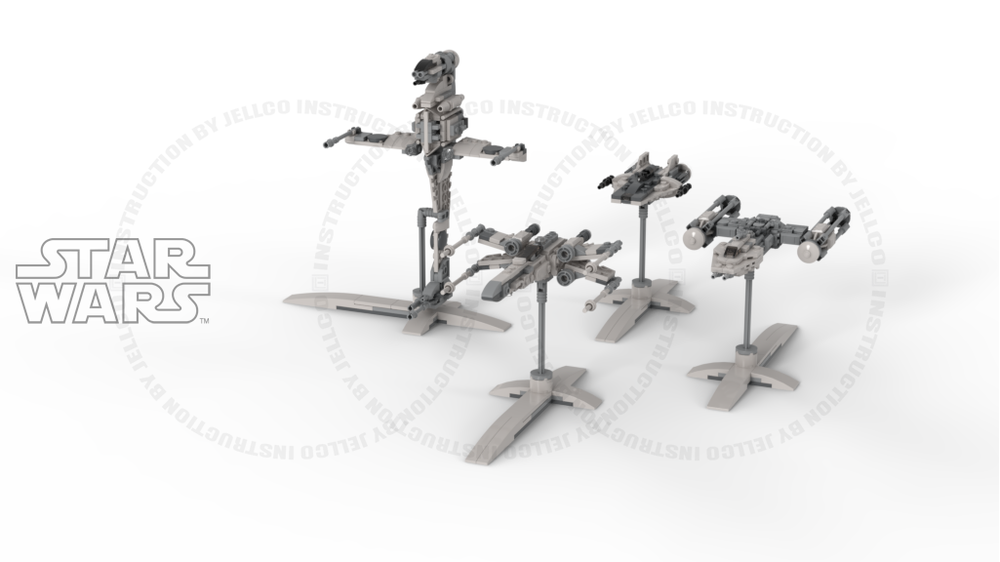 Lego Moc Mini Size Rebel Starfighters Monochrome Edition V20 By