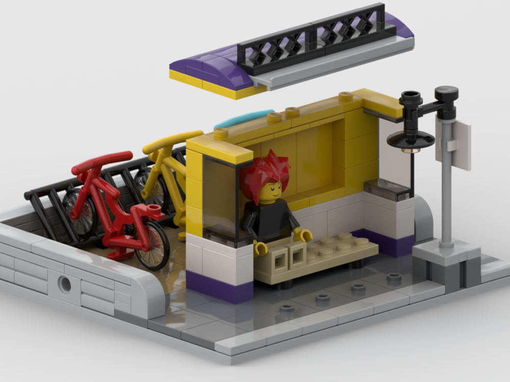 LEGO MOC Bus Stop & Bike Racks, Small Modular by t-nova | Rebrickable ...