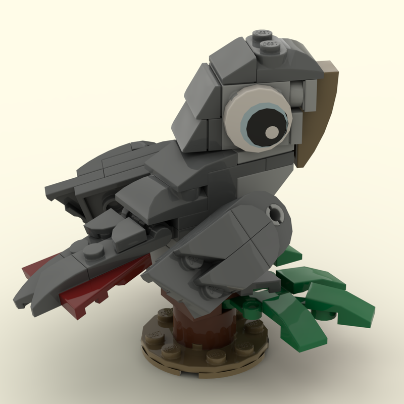 LEGO MOC 30581 Grey Parrot Color Variant by zero_g_is_fun | Rebrickable ...