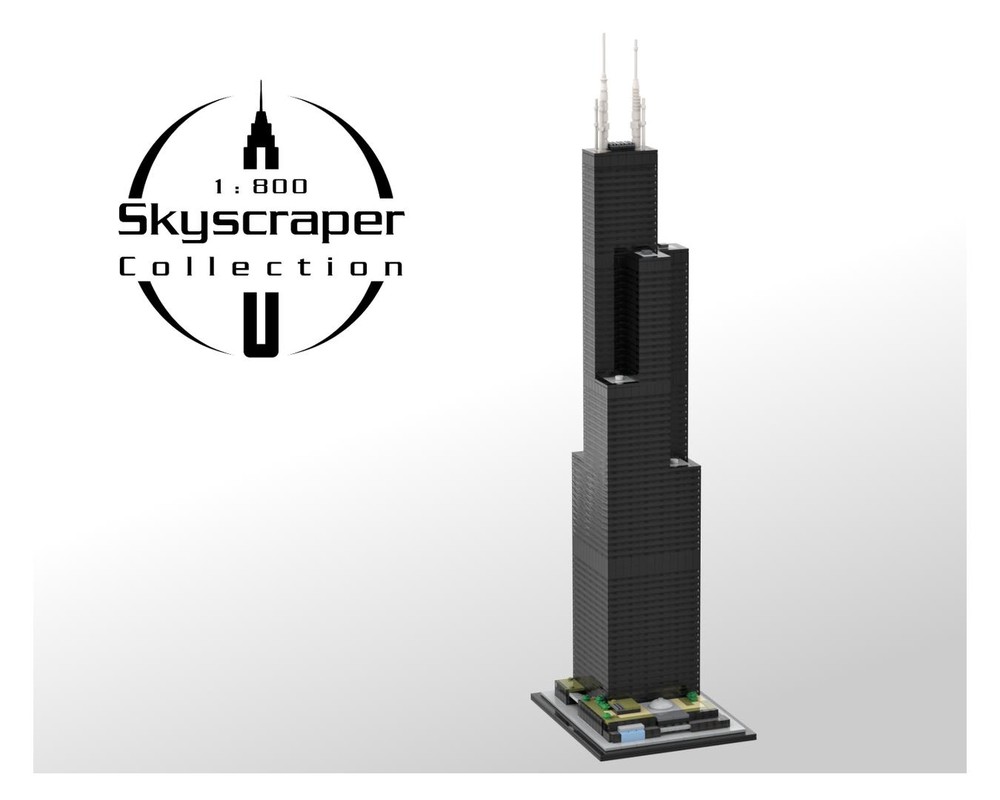 LEGO MOC Willis Tower (Sears Tower) 1:800 Scale by SPBrix | Rebrickable ...