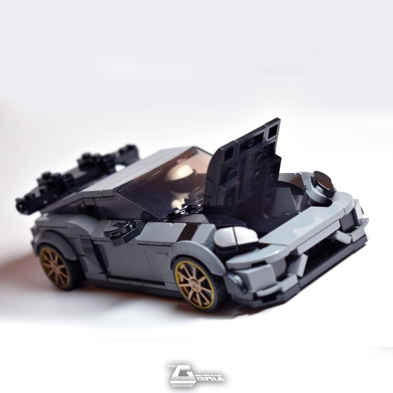 LEGO MOC Porsche 718 GT4 RS - 8wide SC MOC - Dark and Light Bluish Gray ...