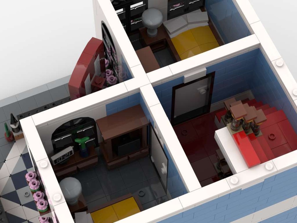 LEGO MOC Corner Hotel by IBrickedItUp | Rebrickable - Build with LEGO