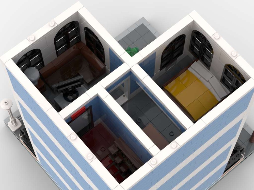 LEGO MOC Corner Hotel by IBrickedItUp | Rebrickable - Build with LEGO