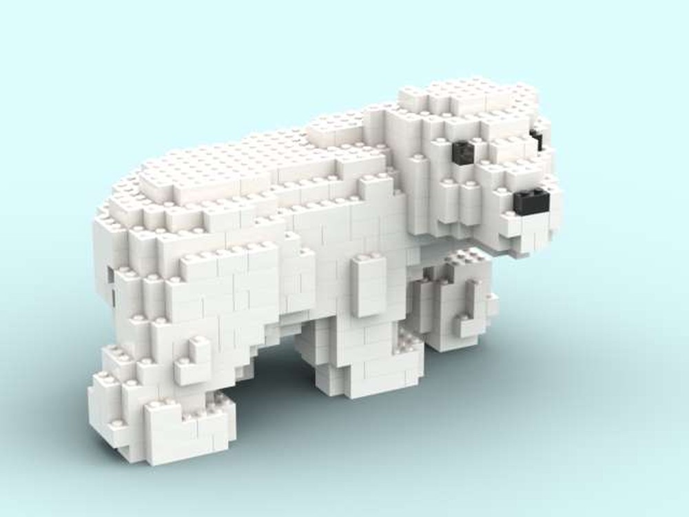 LEGO MOC Miniture Polar bear sculpture - Standing by Wilmottslego | Rebrickable - Build with LEGO