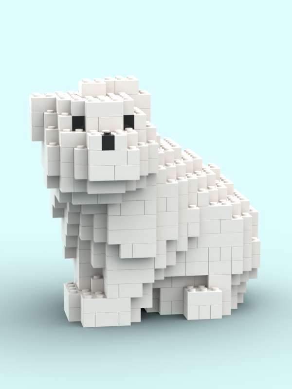 LEGO MOC Miniture Polar bear sculpture - Sitting by Wilmottslego ...
