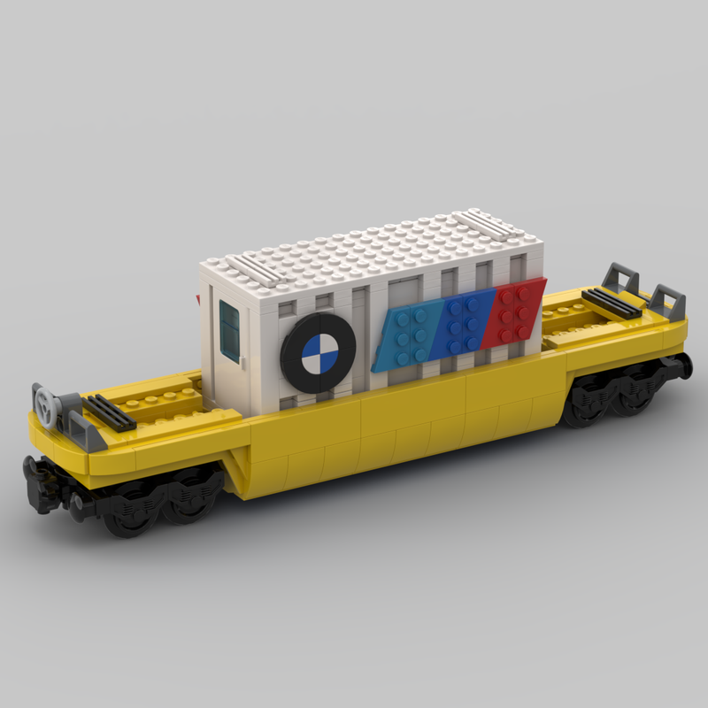 LEGO MOC TTX Container Car train vagon with a 20ft "BMW logo" container ...