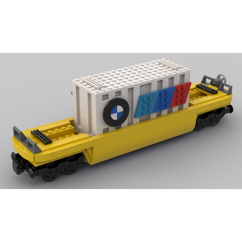 LEGO MOC TTX Container Car train vagon with a 20ft "BMW logo" container ...
