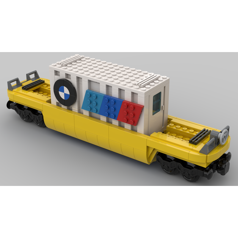 LEGO MOC TTX Container Car train vagon with a 20ft "BMW logo" container ...