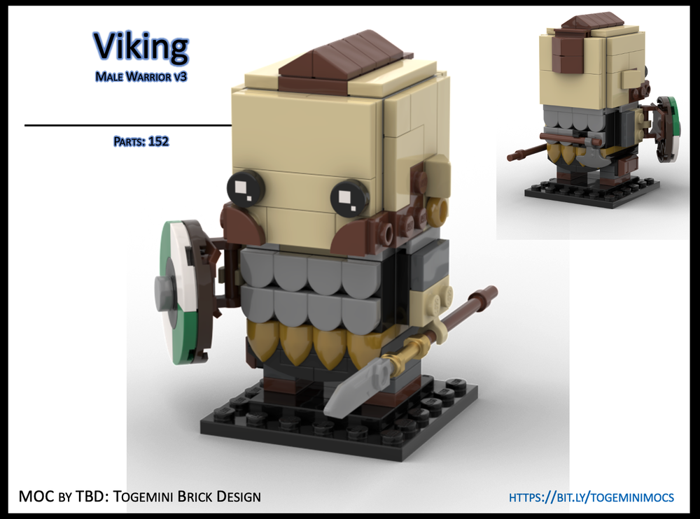 LEGO MOC Vikings - Male Warrior v3 - Brickheadz by togemini ...