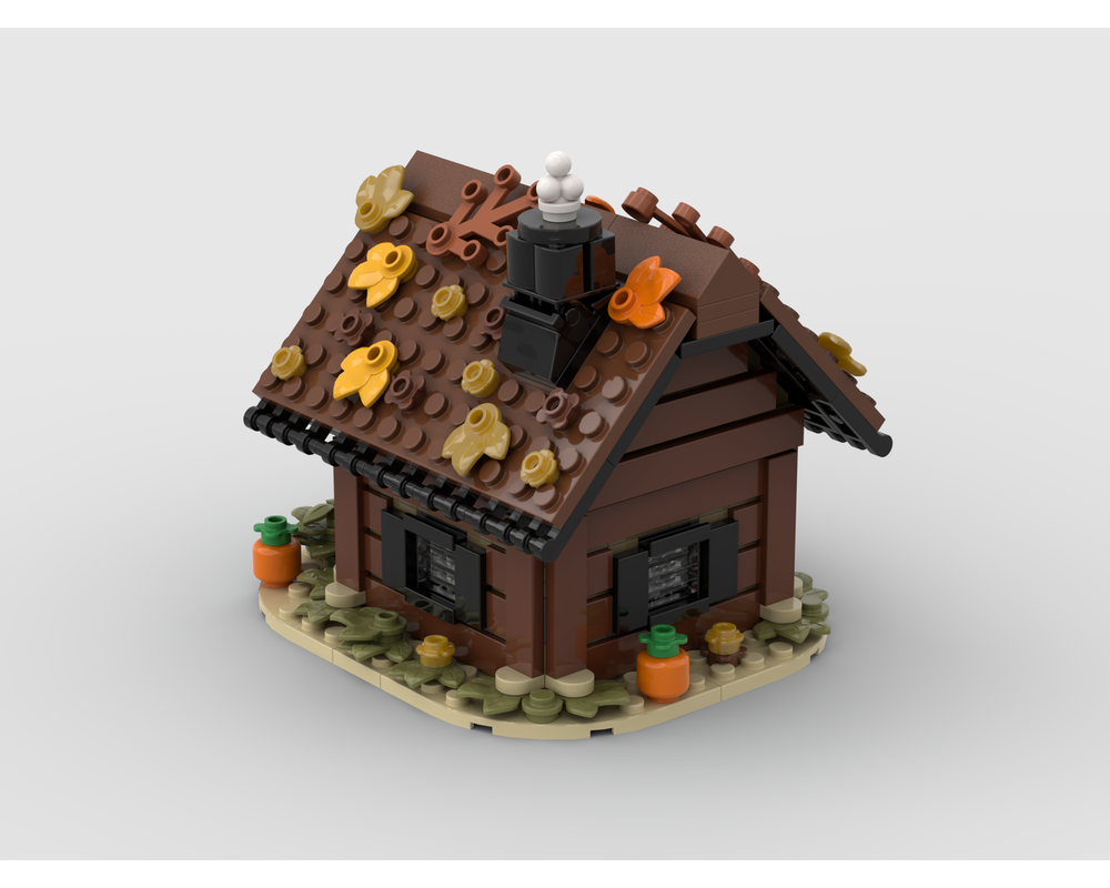 Lego Moc Wooden Cabin In Fall By Sch0rrsch Rebrickable Build With Lego