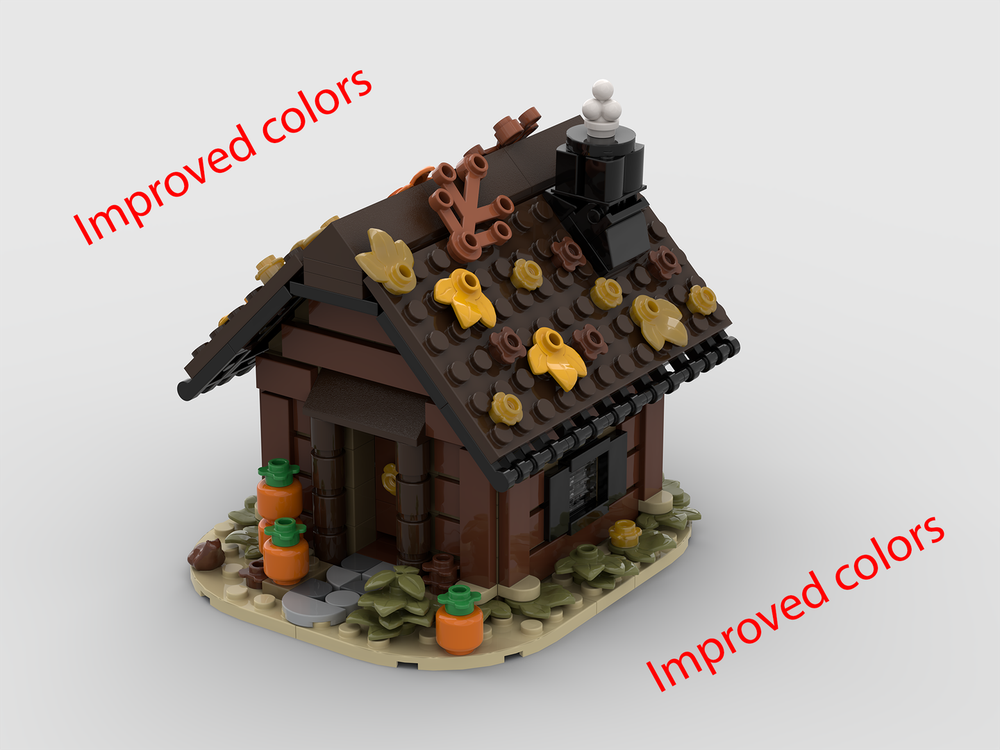 LEGO MOC Wooden cabin in fall by sch0rrsch | Rebrickable - Build with LEGO