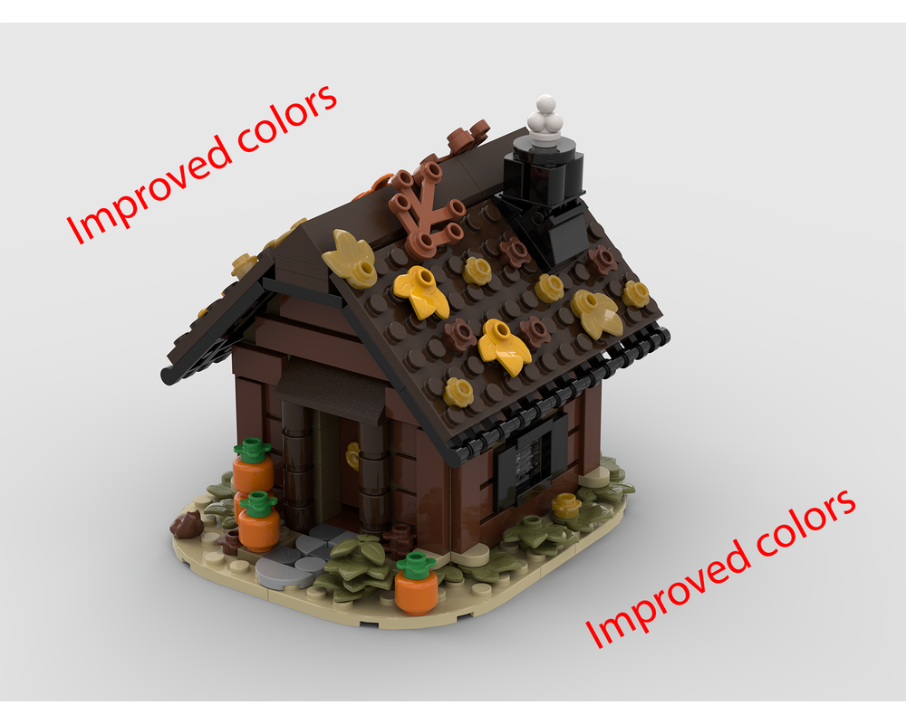 Lego Moc Wooden Cabin In Fall By Sch0rrsch Rebrickable Build With Lego
