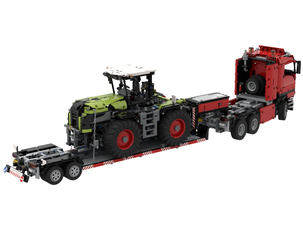 Lego Moc Big Red Truck Trailer By Mla2 Rebrickable Build With Lego