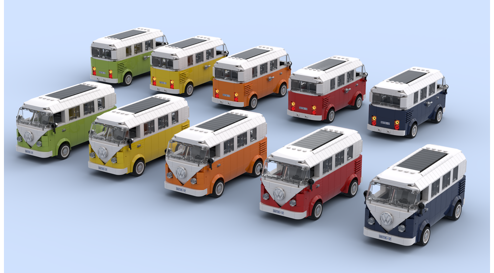 Lego Moc Mocturnal Volkswagen T1 Bulli Kombi Samba Microbus Lime
