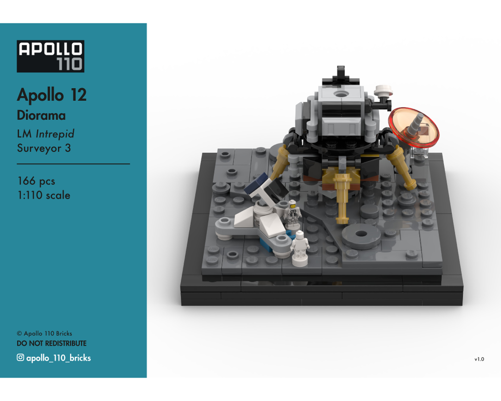 LEGO MOC Apollo 12 Diorama – LM 'Intrepid' & Surveyor 3 [1:110 scale] by Apollo_110_Bricks ...