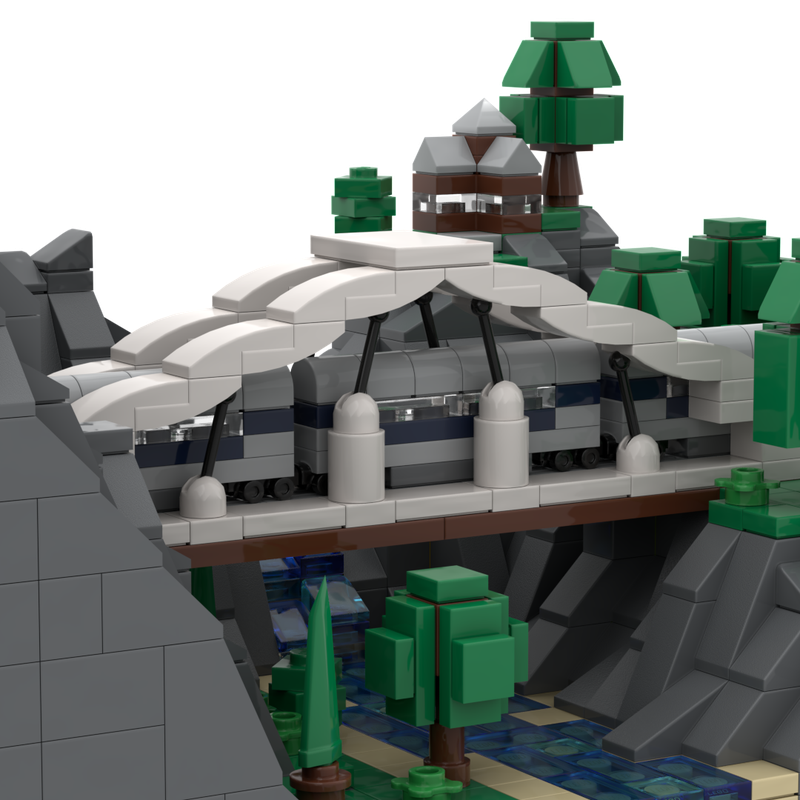LEGO MOC Mountain Train Diorama by BrickAtlas | Rebrickable - Build ...