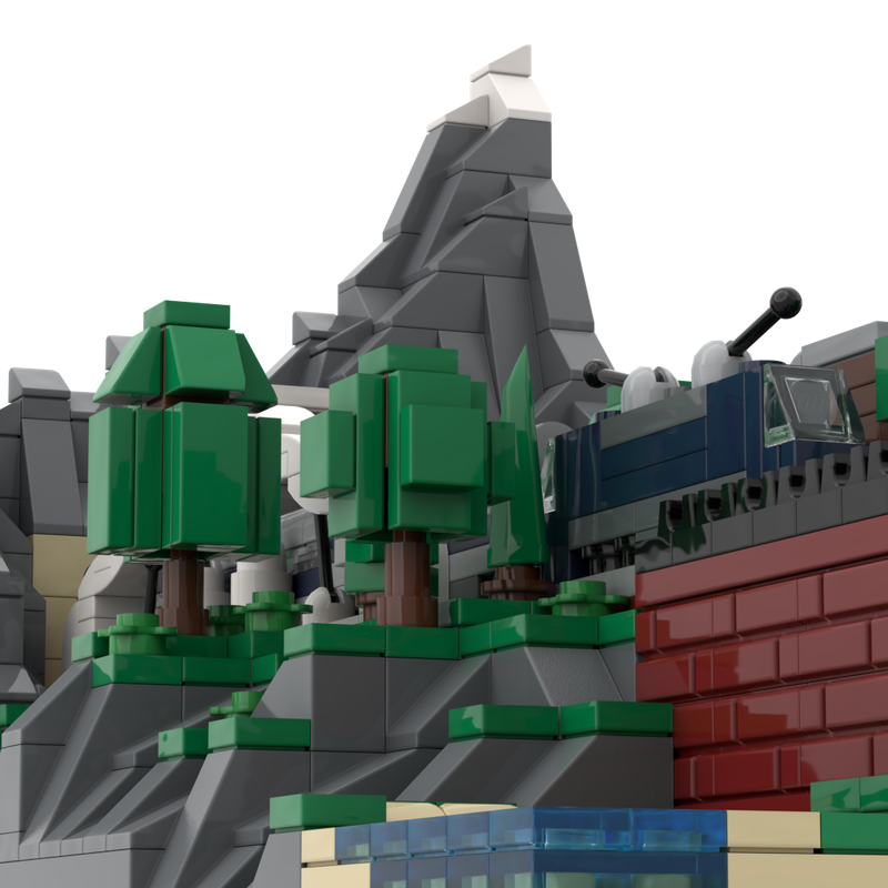 LEGO MOC Mountain Train Diorama by BrickAtlas | Rebrickable - Build ...