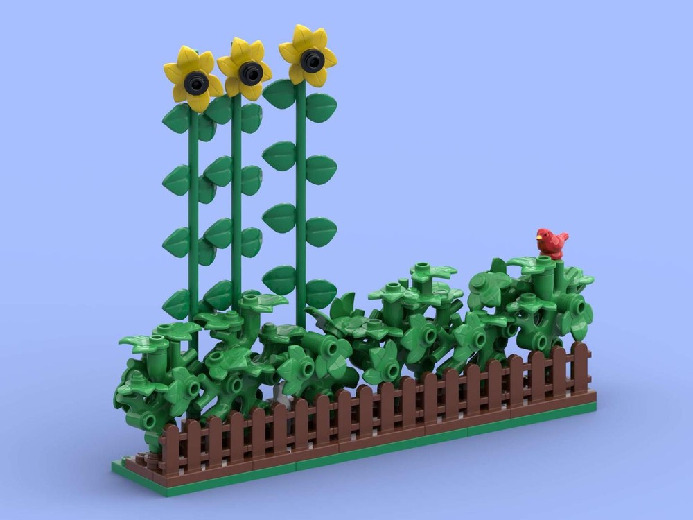 LEGO MOC Hedge with Sunflowers by fidi70 | Rebrickable - Build with LEGO