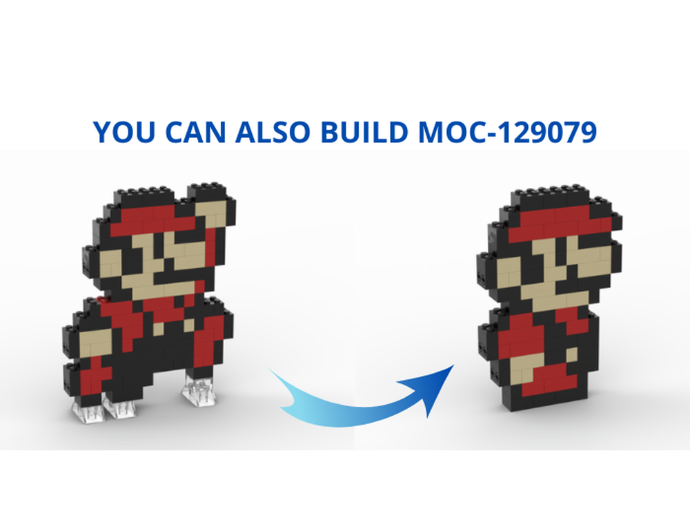 LEGO MOC 8 bit Super Mario Bros 3 Sprite Jumping by Neits89 Rebrickable Build with LEGO