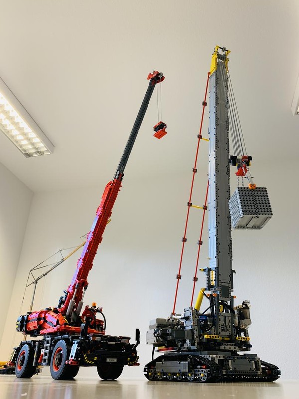 LEGO MOC Multi-config Modular Crawler Crane with complete driving functional ballast wagon ...