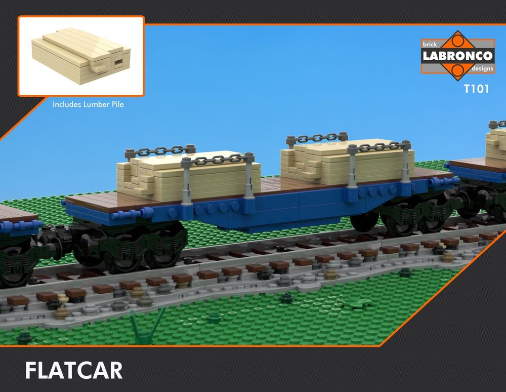LEGO MOC T101 - Flatcar by Labronco Brick Designs | Rebrickable - Build ...