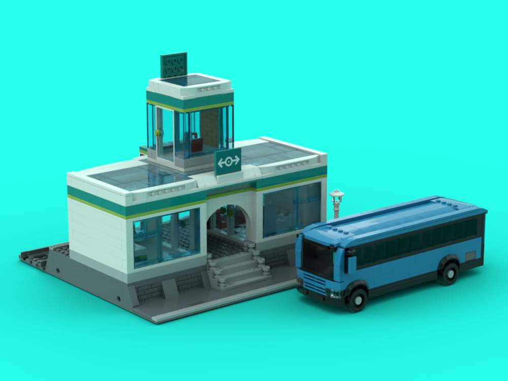 Lego Moc Train Station By The Lego Master Rebrickable Build With Lego