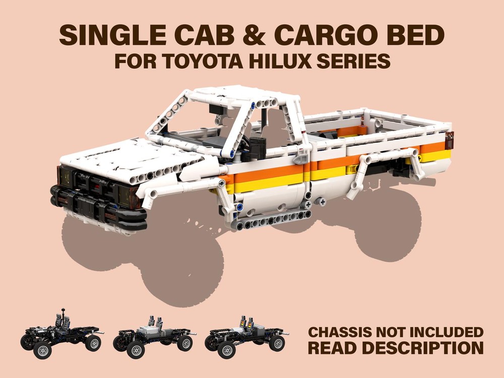 LEGO MOC SINGLE CAB and CARGO BED for Toyota HILUX (WHITE) by RM8 LEGO ...
