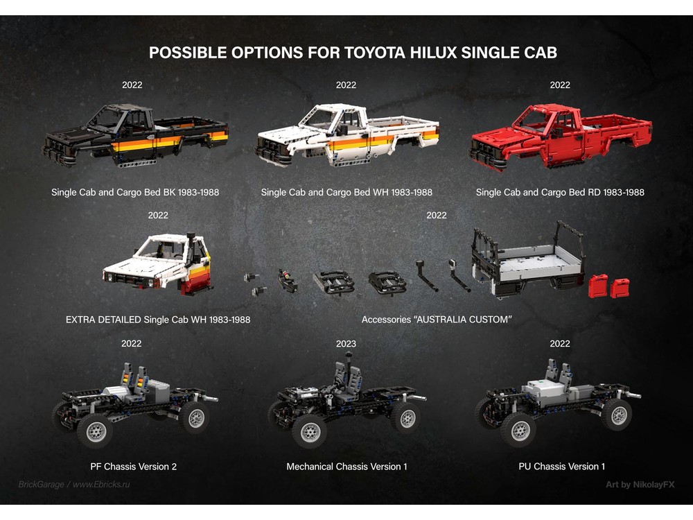 LEGO MOC SINGLE CAB and CARGO BED for Toyota HILUX (WHITE) by RM8 LEGO ...