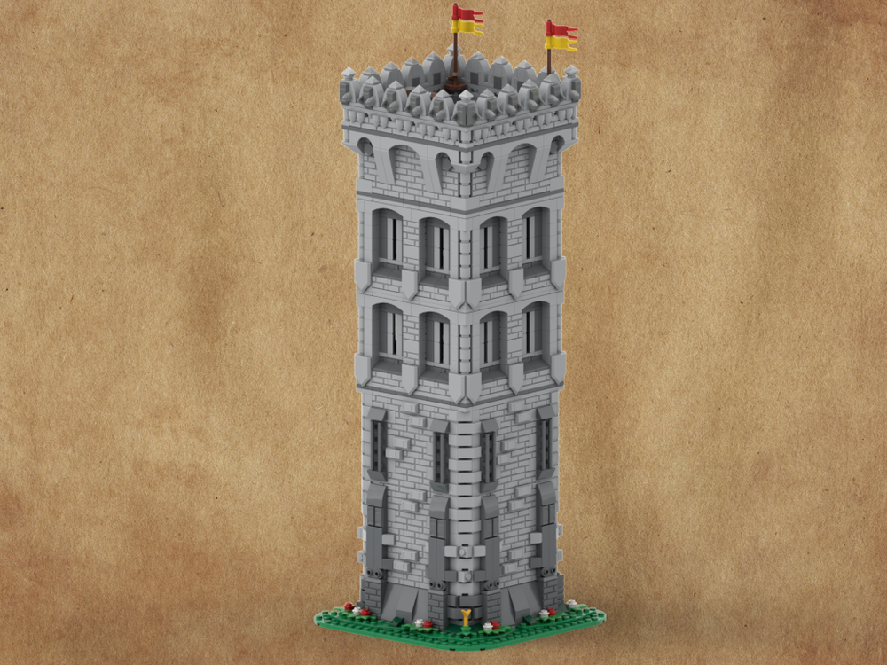 LEGO MOC Red Castle Tower Corner by Huebre | Rebrickable - Build with LEGO