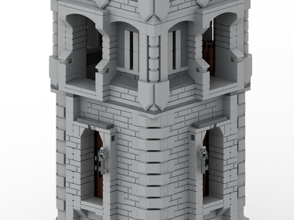 Lego Moc Red Castle Tower Corner By Huebre Rebrickable Build With Lego