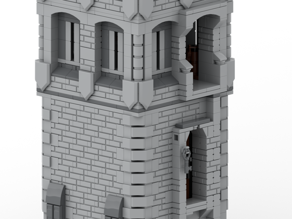 Lego Moc Red Castle Tower Corner By Huebre Rebrickable Build With Lego