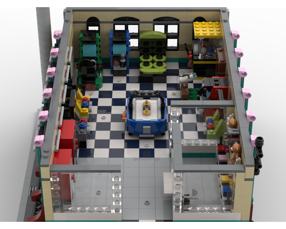 Lego Moc Retro Arcade And Diner Compatible With Set 910013 By Brick