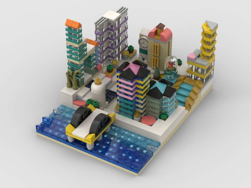 LEGO MOC Microcity plaza by Brickflowers | Rebrickable - Build with LEGO