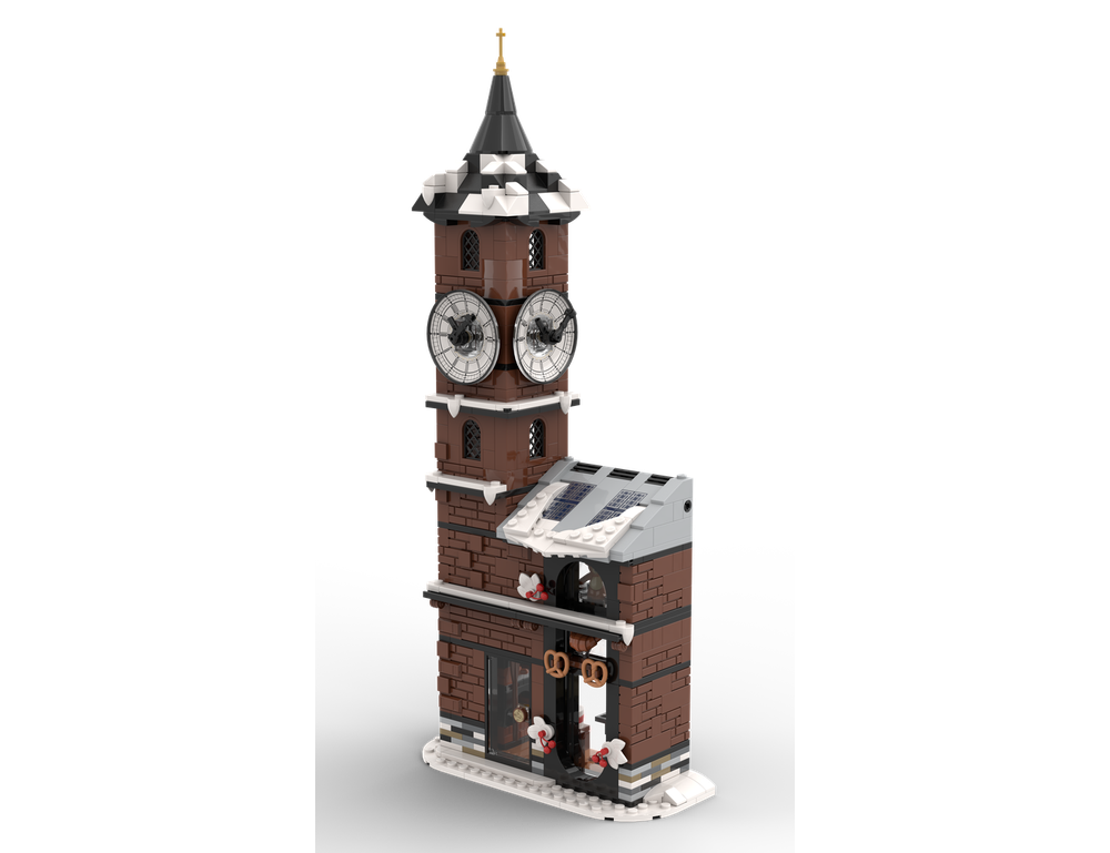 Lego Moc Bakery And Clock Tower By Tijll Rebrickable Build With Lego