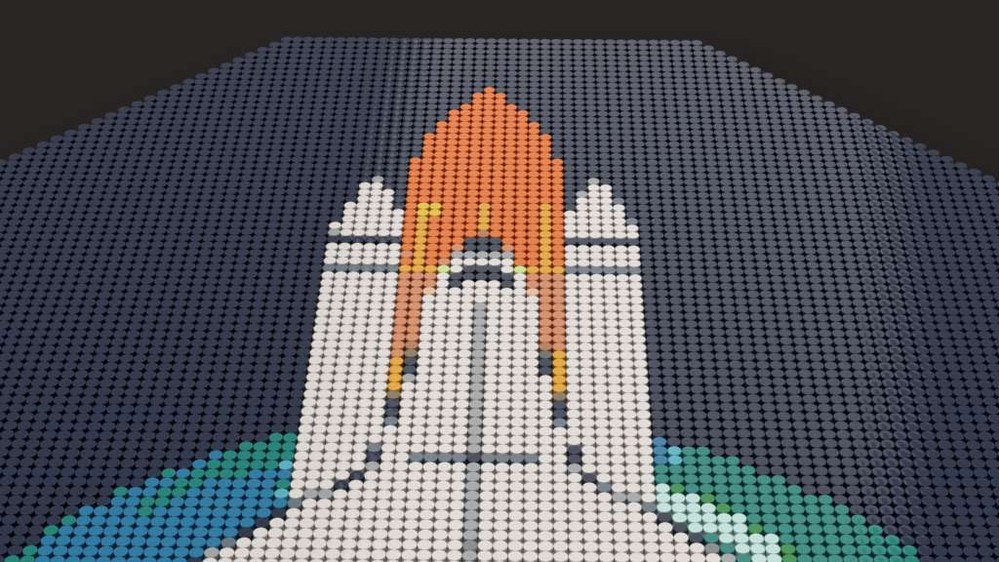 Lego Moc Space Shuttle Art Mosaic By Hawkfan08 Rebrickable Build