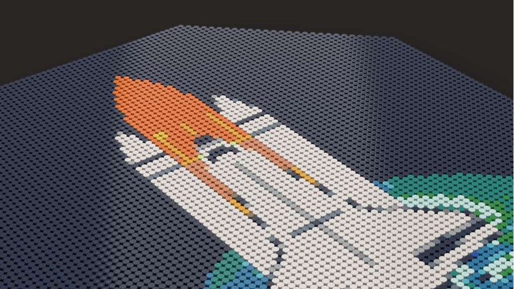 Lego Moc Space Shuttle Art Mosaic By Hawkfan08 Rebrickable Build