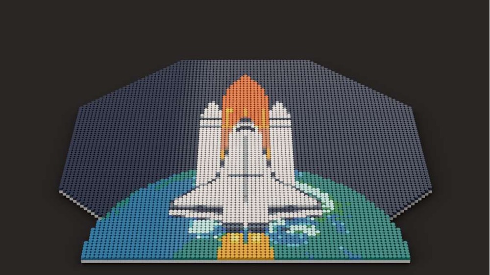 Lego Moc Space Shuttle Art Mosaic By Hawkfan08 Rebrickable Build