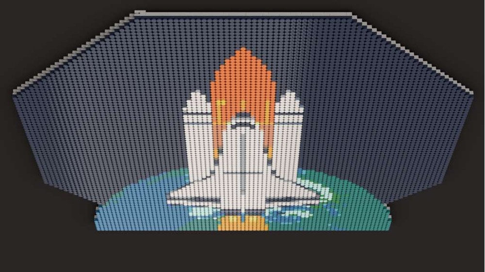 Lego Moc Space Shuttle Art Mosaic By Hawkfan08 Rebrickable Build