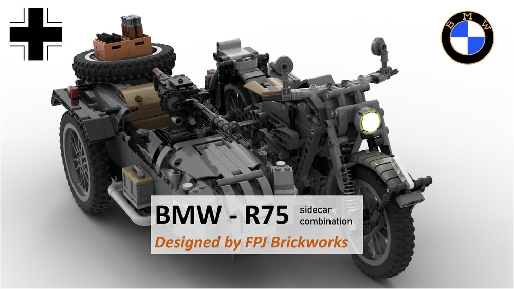 LEGO MOC BMW R75 Sidecar combination by FPJ | Rebrickable - Build with LEGO