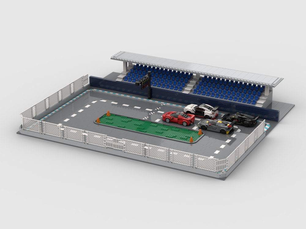 LEGO MOC Modular Car Racing Stadium + display for 4 Speed Champions ...