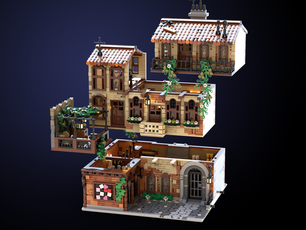 Lego Moc Balcony Of Juliet By Fanpeixi Rebrickable Build With Lego