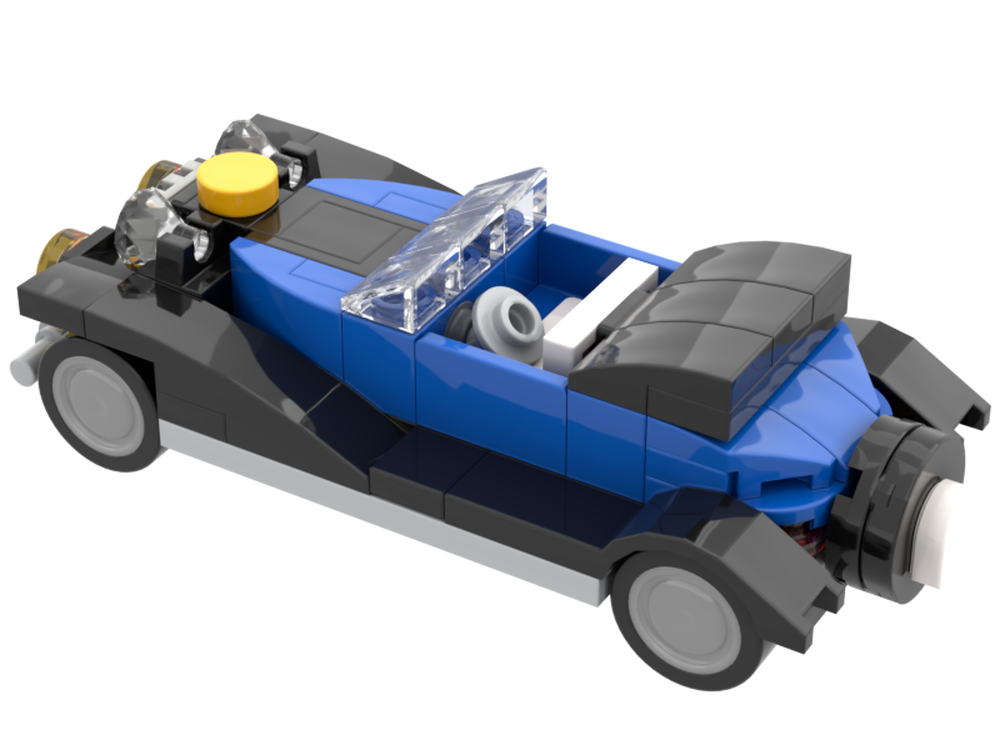 LEGO MOC Blue 30s Roadster by SomeDude | Rebrickable - Build with LEGO
